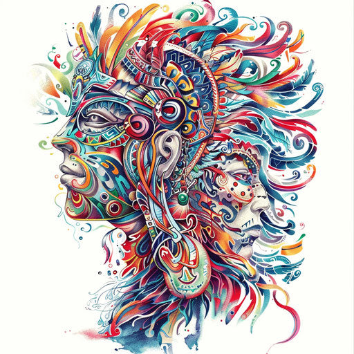 Psychedelic Aztec warrior tattoo design – IMAGELLA