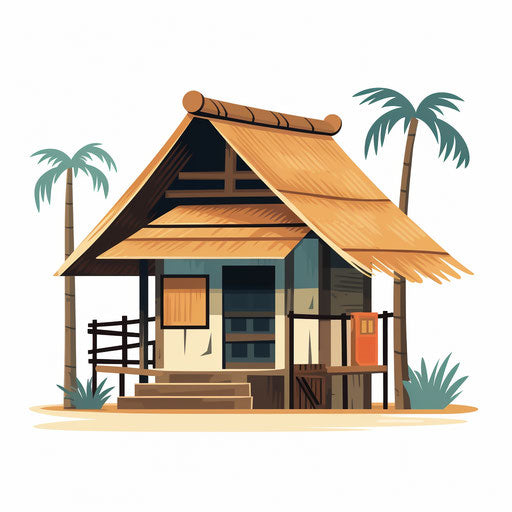 Bahay kubo clipart in Minimalist style, on white background – IMAGELLA