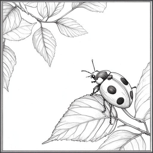Ladybug on a sunlit leaf, Ruben Ireland style – IMAGELLA