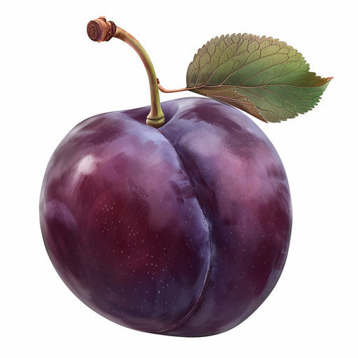 Plum clipart in a photo realistic style on flat white background – IMAGELLA