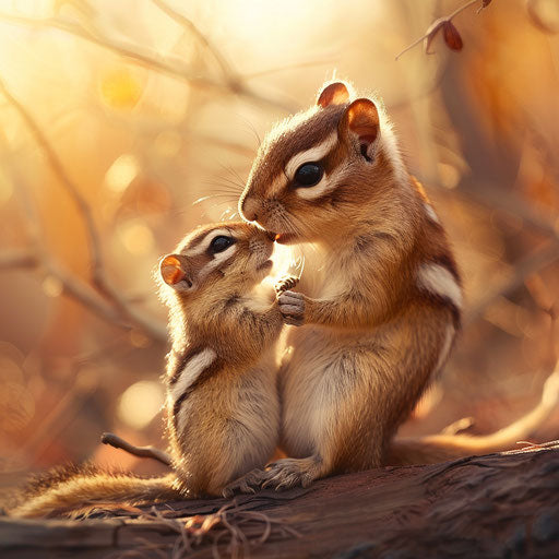 Chipmunk mother and her young, tender and warm – IMAGELLA