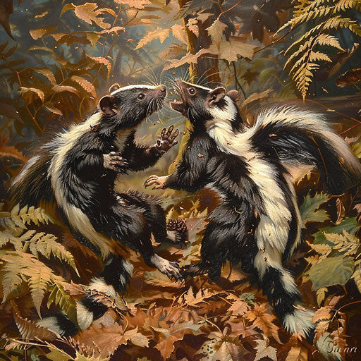 Two eastern spotted skunks in a playful fight – IMAGELLA