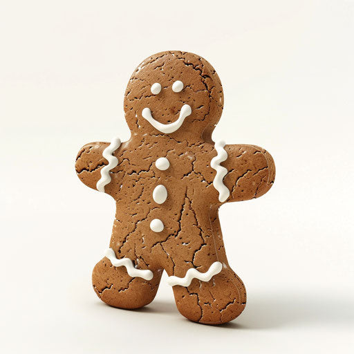 Realistic gingerbread man illustration on white background – IMAGELLA