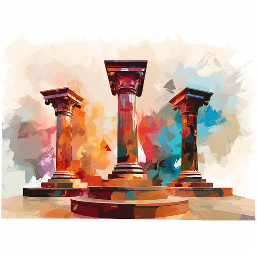 Podium im Stil des Impressionismus auf weißem Hintergrund – IMAGELLA