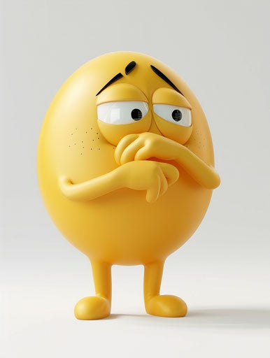 Yellow thinking emoji on white background, Pixar style – IMAGELLA