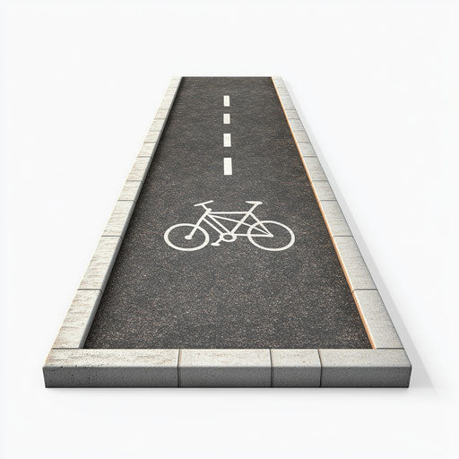 Realistic illustration of a Bike Lane with Paving – IMAGELLA