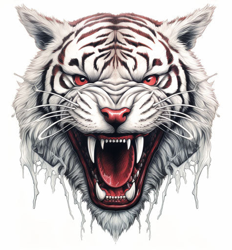 Tiger head in detailed cross-hatching style – IMAGELLA