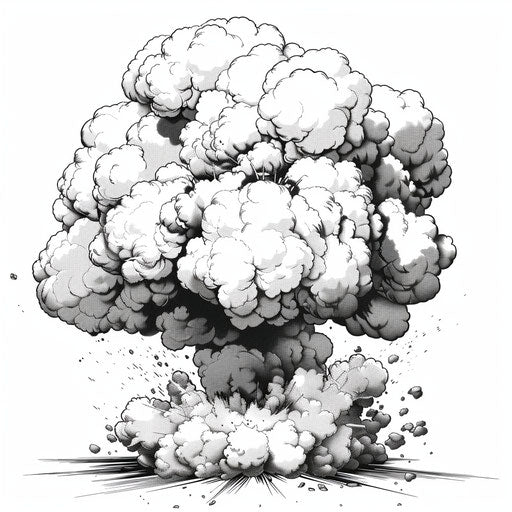 Realistic boom clipart on flat white background – IMAGELLA