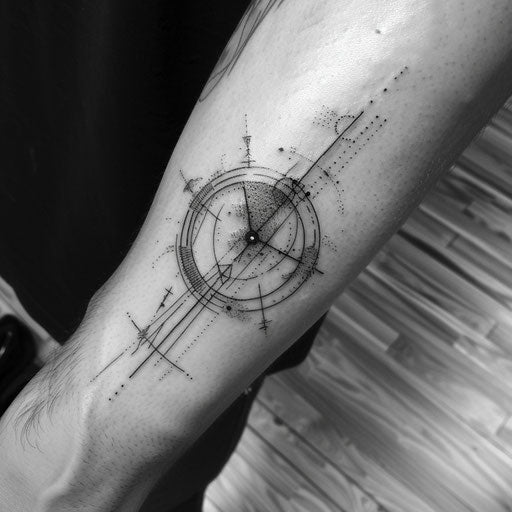 Clock tattoo with fine lines in Adrian Smith style – IMAGELLA