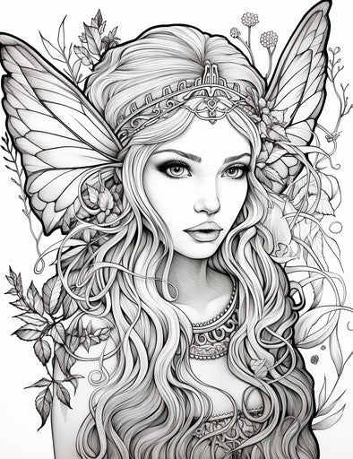 Fairy coloring pages for girls, Anne Stokes style – IMAGELLA