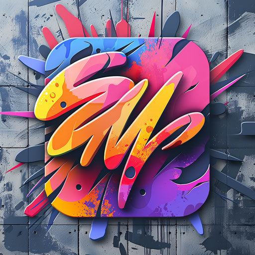 Bold app logo with graffiti elements and urban colors – IMAGELLA