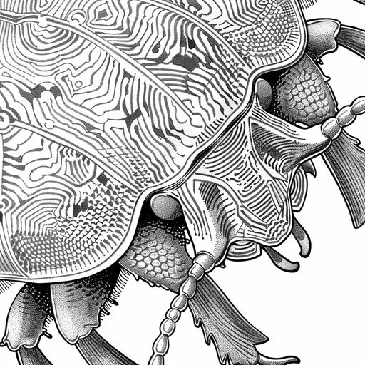 Detailed beetle shell, patterns and textures. Coloring page – IMAGELLA