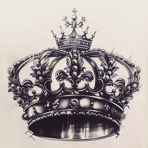 Realistic queen crown tattoo drawing with 3D effects – IMAGELLA