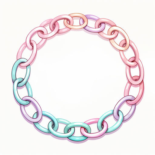 Chain clipart in the style of Pastel Colors Art, on a white background ...