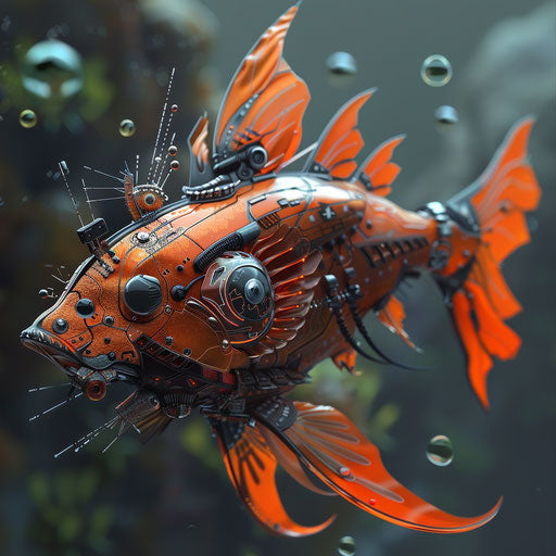 Futuristic fish with cybernetic enhancements – IMAGELLA