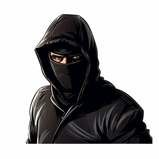 Robber in chiaroscuro style on white background – IMAGELLA