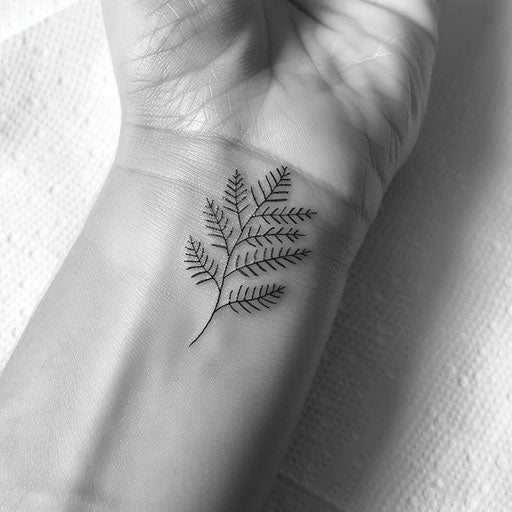 Minimalist single-line fern design on clean white sheet – IMAGELLA