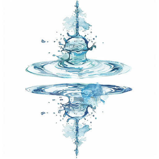 Abstract water tattoo illustration combining droplets and ripples in ...