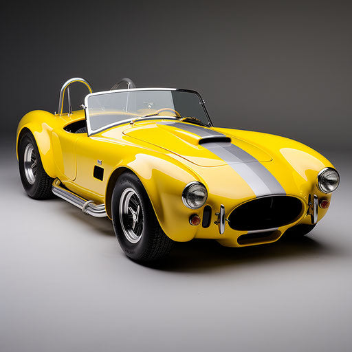 Bright yellow ac Shelby Cobra car – IMAGELLA