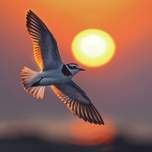 Western snowy plover flying at sunset over coastal marsh – IMAGELLA
