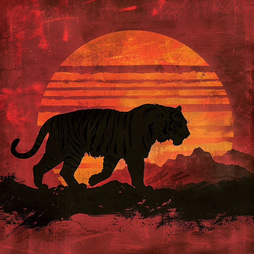 Powerful silhouette of a Sunda tiger at sunset – IMAGELLA