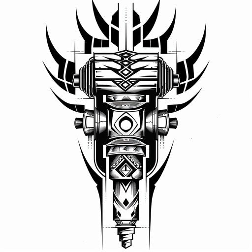 Stylized sketch of a bold tribal piston tattoo – IMAGELLA