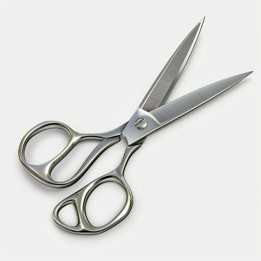 Realistic scissors clipart on white background with dynamic lighting ...