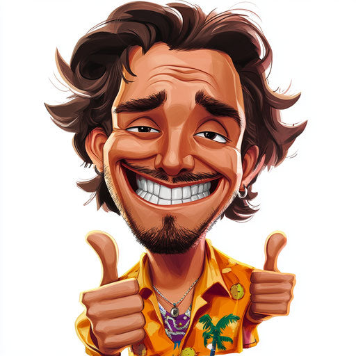 Humorous caricature of a man with human characteristics – IMAGELLA