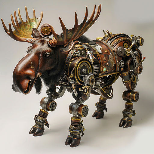 A steampunk-inspired moose with enhancements – IMAGELLA