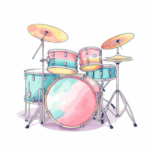 Drum clipart in the style of Pastel Colors Art, on white background ...