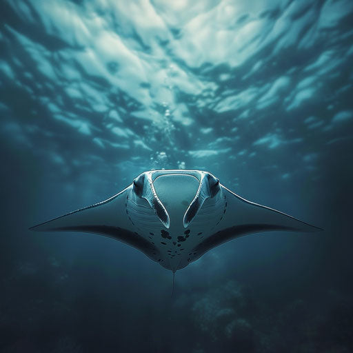 Manta ray portrait on open ocean backdrop – IMAGELLA