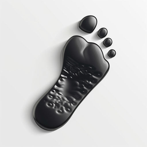 Graphic footprint on white background, realistic style, shadows – IMAGELLA