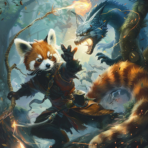 The red panda's magic duel with dragons – IMAGELLA