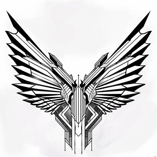 Art deco style geometric wings tattoo concept – IMAGELLA