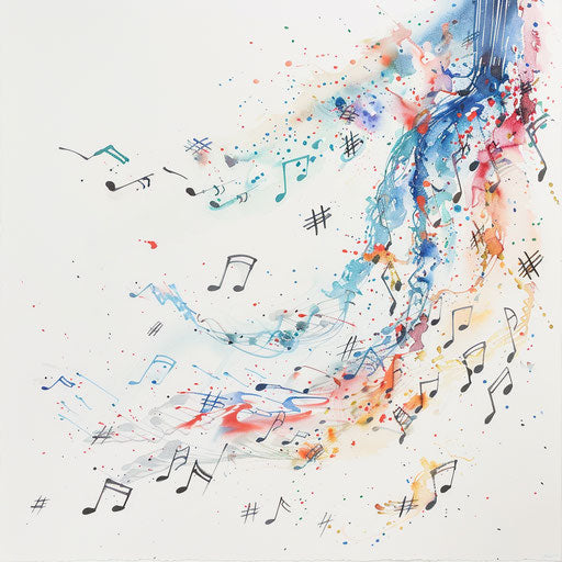 Cascading small delicate music notes in watercolor style – IMAGELLA