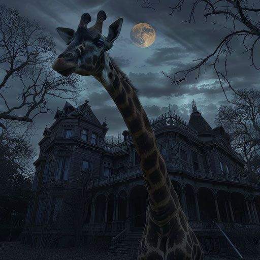 The haunted mansion explored by a brave giraffe ghost hunter – IMAGELLA