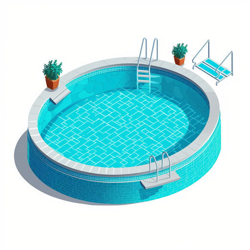Minimalist swimming pool clipart on white background – IMAGELLA
