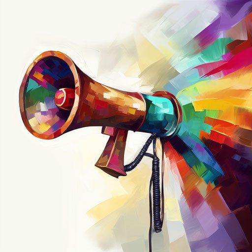 Megaphone illustration in oil painting style – IMAGELLA