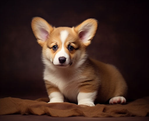 Breed puppy in light maroon and light gold style – IMAGELLA