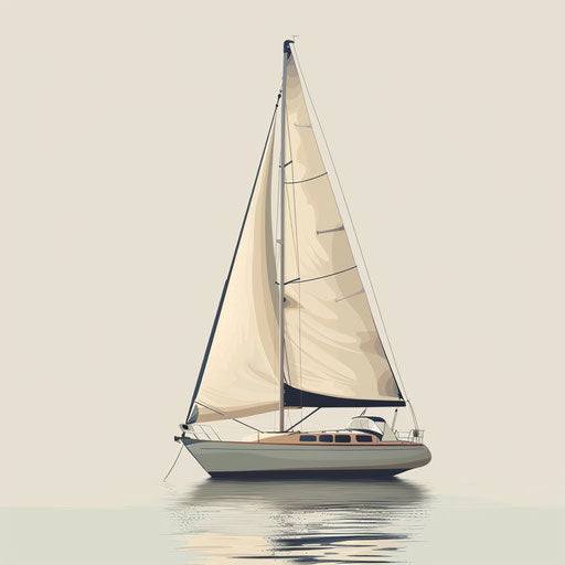 Sailboat clipart in photo realistic style with a flat random background ...