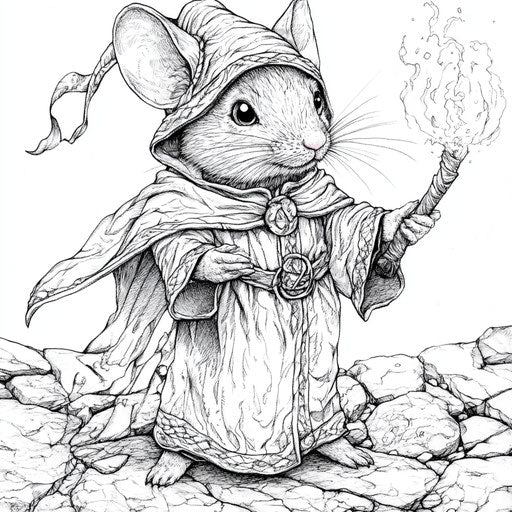 Mouse in wizard costume casting a spell – IMAGELLA