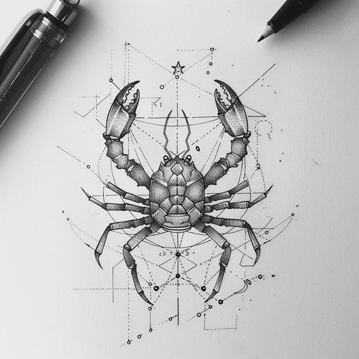 Sketch of geometric Cancer constellation tattoo – IMAGELLA