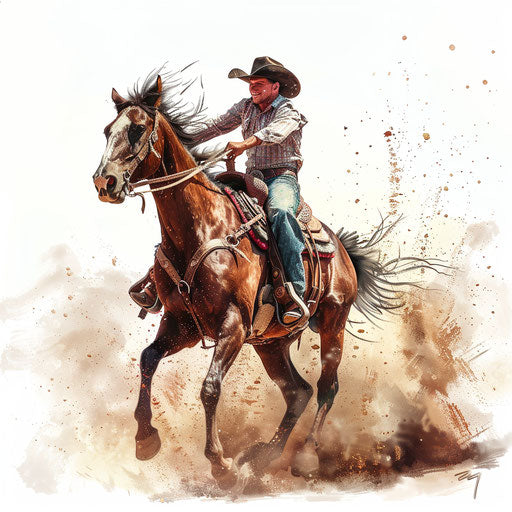 Photo realistic style clipart of rodeo with flat random background ...