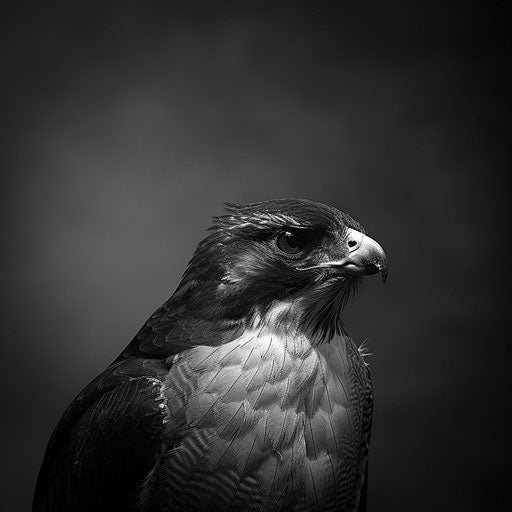 Red hawk bird in a dramatic monochrome setting – IMAGELLA