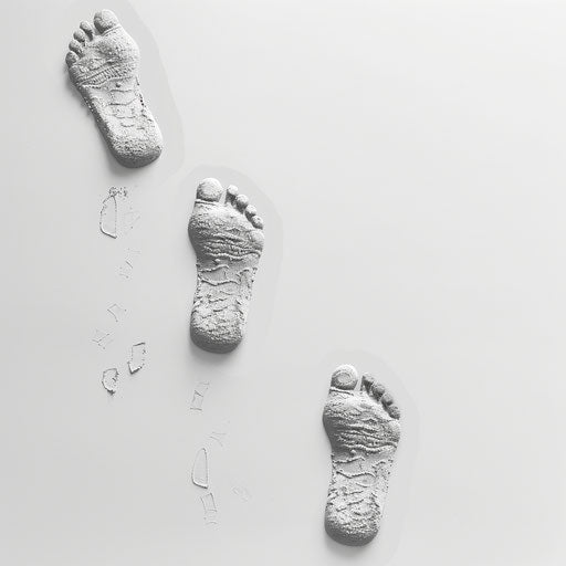 Realistic footsteps clipart on flat white background – IMAGELLA