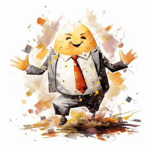 Humpty Dumpty illustration in the style of Impressionistic Art, on a ...