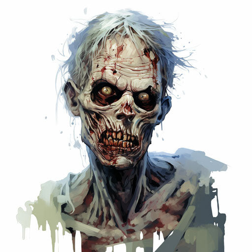 Zombie clipart in the style of oil painting on white background – IMAGELLA