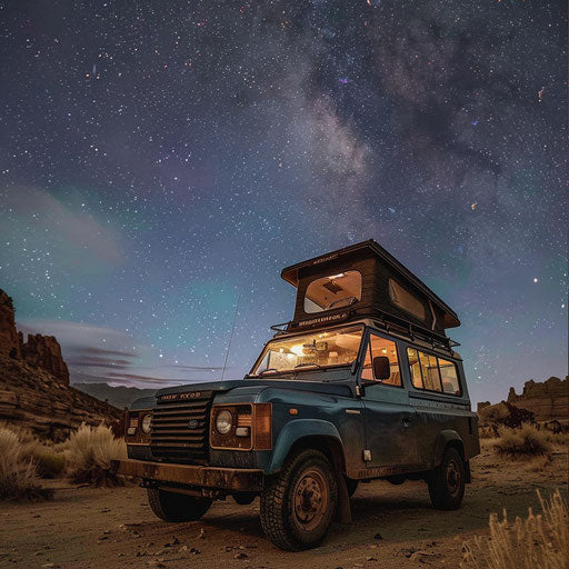1980 Range Rover camper conversion off-grid in remote wilderness under ...