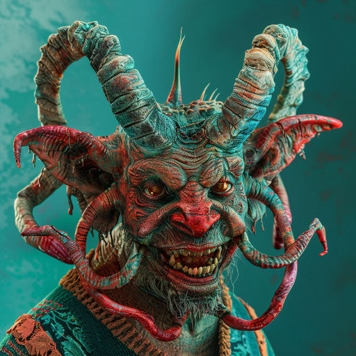 Realistic devil clipart on teal flat background – IMAGELLA