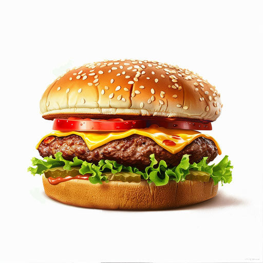 Illustration of junk food in realistic style with white background ...